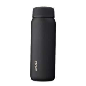 avana beckridge stainless steel double wall insulated water bottle, 32-ounce, onyx