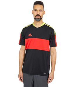 adidas mens tiro jersey cu black/vivid red/acid yellow x-large