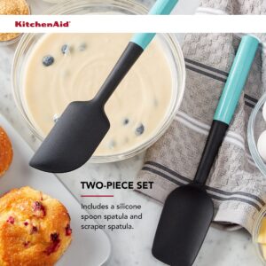 KitchenAid KQ437OHAQA Universal Spatula Set, 2-Piece, Aqua