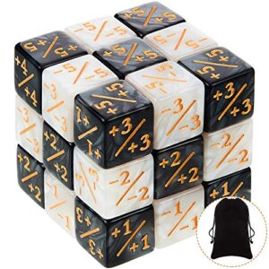 24 pieces dice counters token dice loyalty dice marble d6 dice cube compatible with mtg, ccg, card gaming accessory