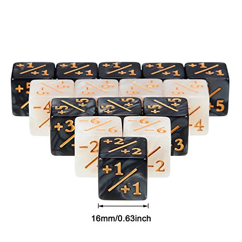 24 Pieces Dice Counters Token Dice Loyalty Dice Marble D6 Dice Cube Compatible with MTG, CCG, Card Gaming Accessory