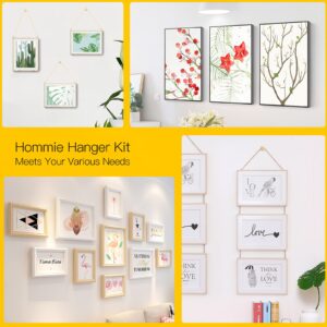 Picture Hanging Nails, Hommie Picture Hangers with10-60 lbs 50PCS Picture Hangers Hardware kit One Step Picture Hangers Nails for Drywall, Picture Frame, Canvas, Mirror Hanging Decoration