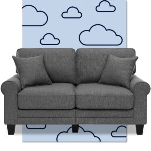 serta copenhagen love seats, 61" loveseat, dark gray