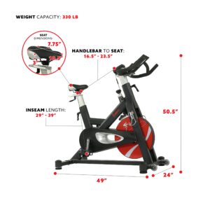 Sunny Health & Fitness Evolution Pro II Magnetic Belt Drive Indoor Cycling Bike - SF-B1986