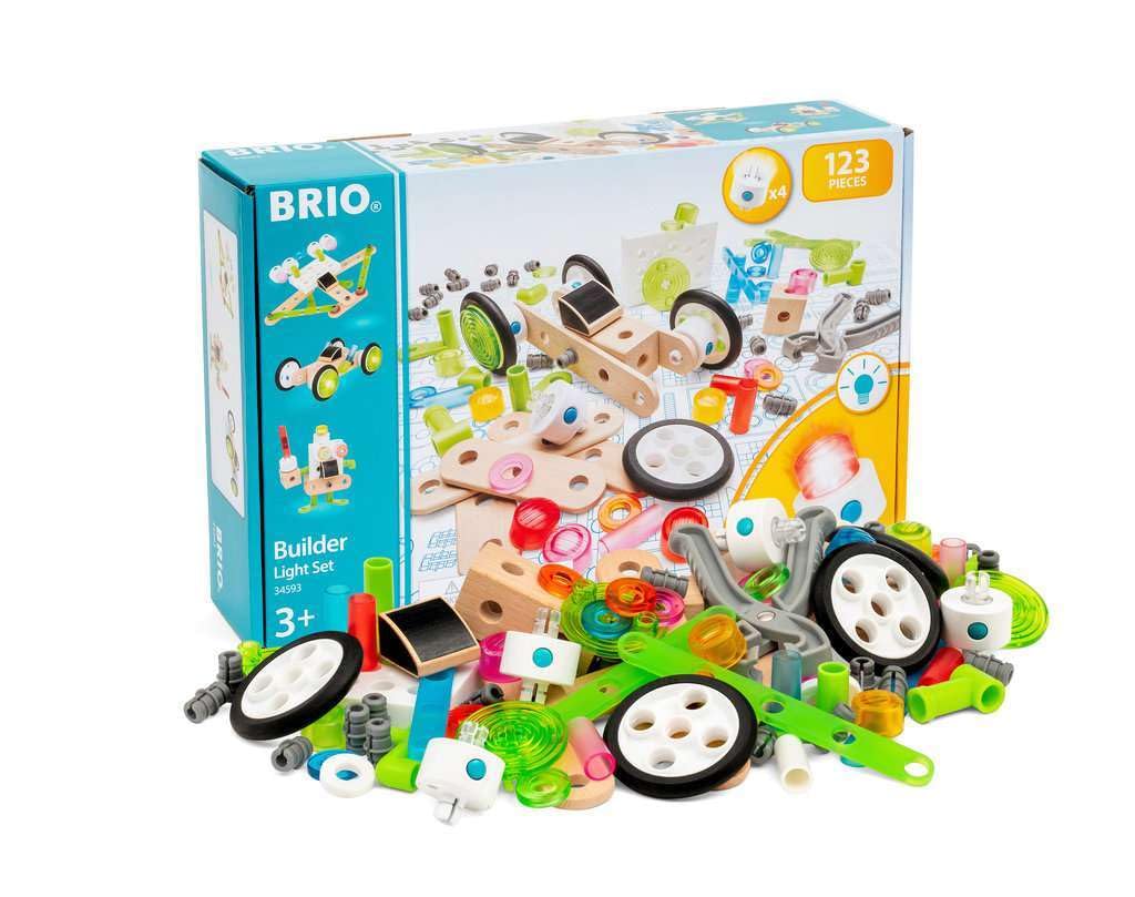 BRIO 34593 Builder Light Set | Wooden Toy Train Set for Kids Age 3 and Up