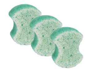 spongables pedi scrub foot exfoliating 20+ wash sponge, peppermint and tea tree, 3 count