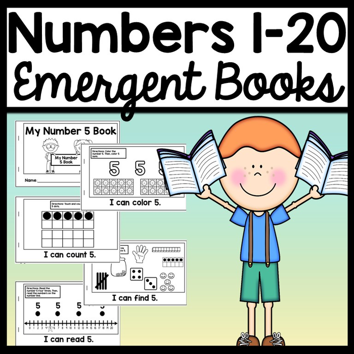 Kindergarten Math Books for Numbers 1-20! {20 Books with Reading, Counting, Coloring, and Number Tracing!}