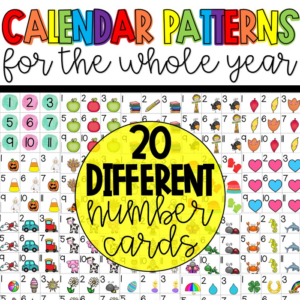 calendar numbers for the whole year | ab, aab, abb, abc, abcd patterns