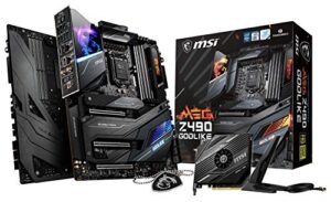 msi meg z490 godlike gaming motherboard (e-atx, 10th gen intel core, lga 1200 socket, ddr4, sli/cf, triple m.2 slots, thunderbolt 3 type-c, wi-fi 6, mystic light rgb)