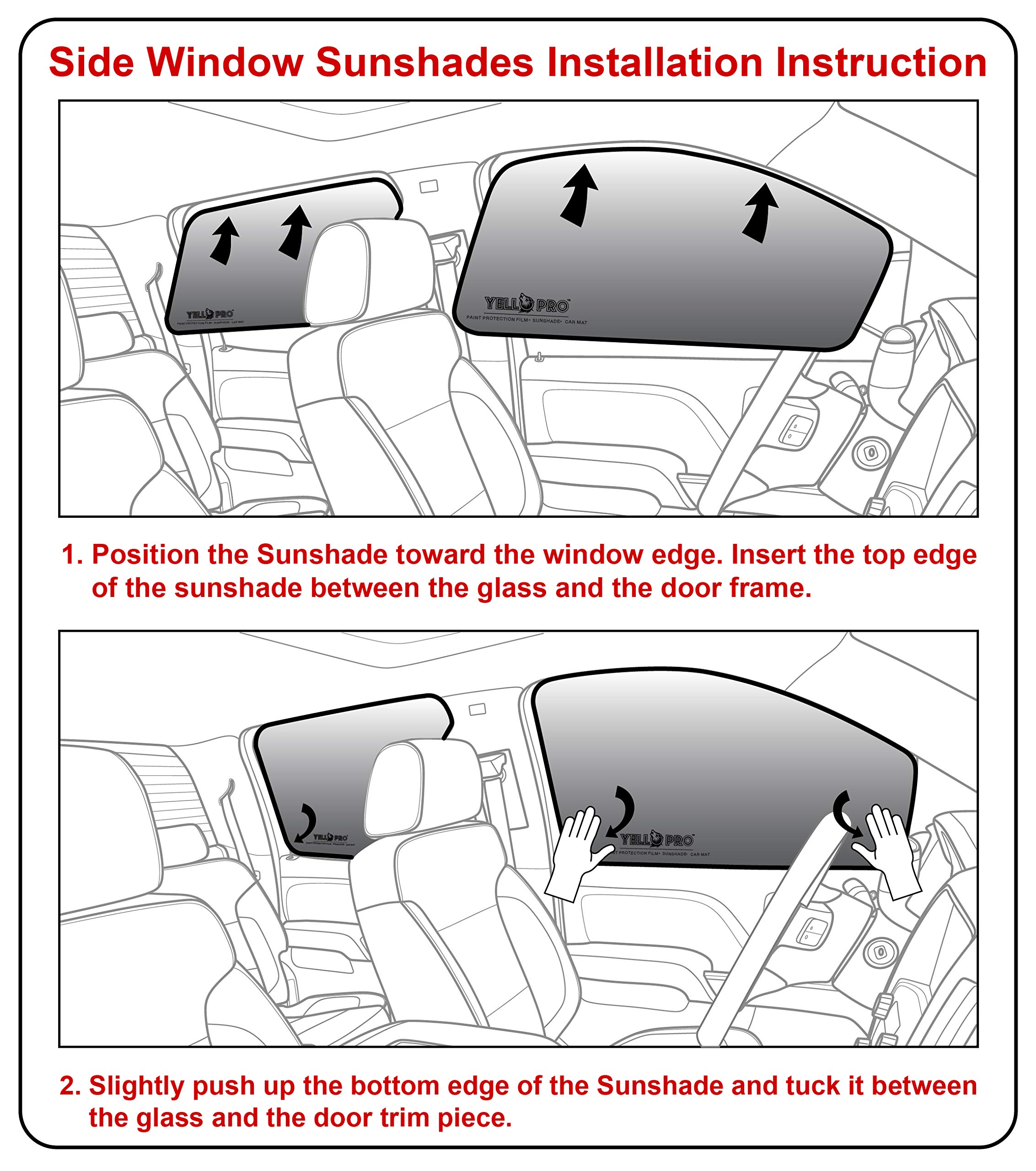 Side Window Rear Seat 2nd Row Sunshade for 2017 2018 2019 2020 2021 2022 Ford Super Duty F-250 F-350 F250 F350 - Super Crew Cab 4Dr 4Door - XL XLT Lariat King Ranch, Platinum Pickup (2pcs)