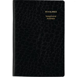 at-a-glance telephone & address book, 600+ entries, 4" x 6", designer, black (8040205)