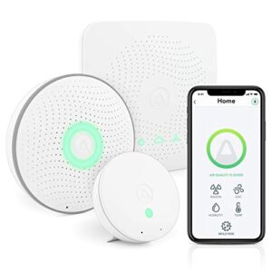 airthings 4200 house kit, radon, mold risk & indoor air quality monitoring system, multi-room