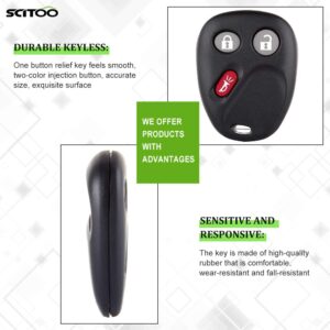 SCITOO 3 Buttons Key Fob Keyless Entry Remote Shell Case & Pad Replacement for 2001-2005 for Buick Lesabre 2003-2007 for Buick Rainier for Cadillac DeVille 1PC FCC 15132198B