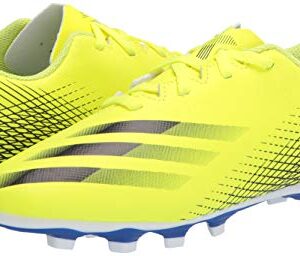 adidas Boy's X GHOSTED.4 Soccer Shoe, Solar Yellow/Black/Team Royal Blue, 5.5 Big Kid