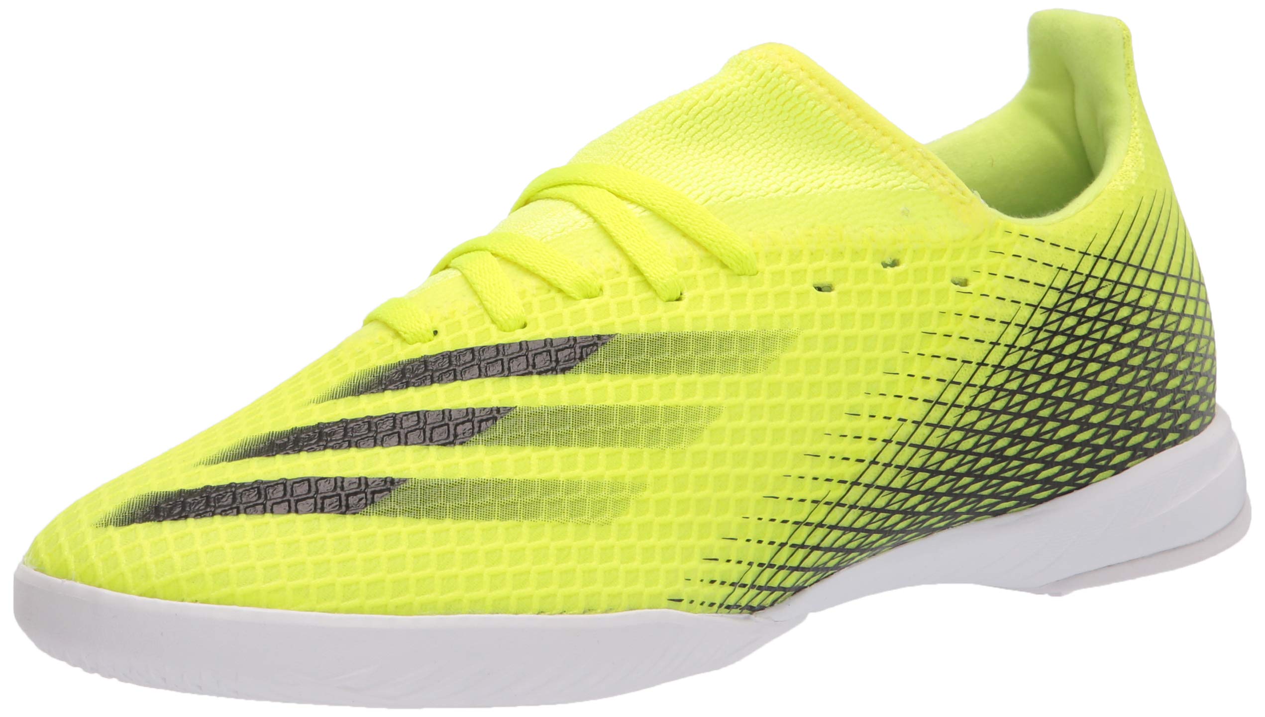 adidas Men's X GHOSTED.3 Soccer Shoe, Solar Yellow/Black/Team Royal Blue(Firm Ground), 8.5