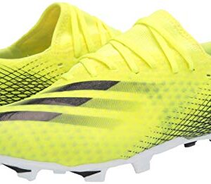 adidas Men's X GHOSTED.3 Soccer Shoe, Solar Yellow/Black/Team Royal Blue(Firm Ground), 8.5