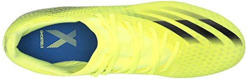 adidas Men's X GHOSTED.3 Soccer Shoe, Solar Yellow/Black/Team Royal Blue(Firm Ground), 8.5