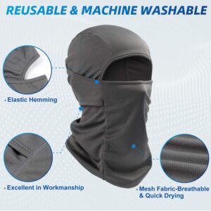 AstroAI Ski Mask Balaclava Face Mask-UV Protection Dustproof Windproof Face Cover for Men Skiing, Snowboarding, Grey