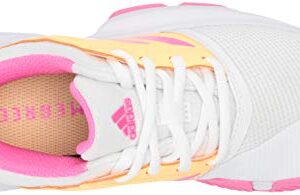 adidas Courtjam X Tennis Shoe, White/Screaming Pink/Acid Orange, 3.5 US Unisex Little Kid