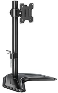 mountup single monitor stands, freestanding vesa monitor desk mount fits 13'' to 32'' computer screen with height adjustable, swivel, tilt, rotation, vesa 75x75 100x100 mu0023