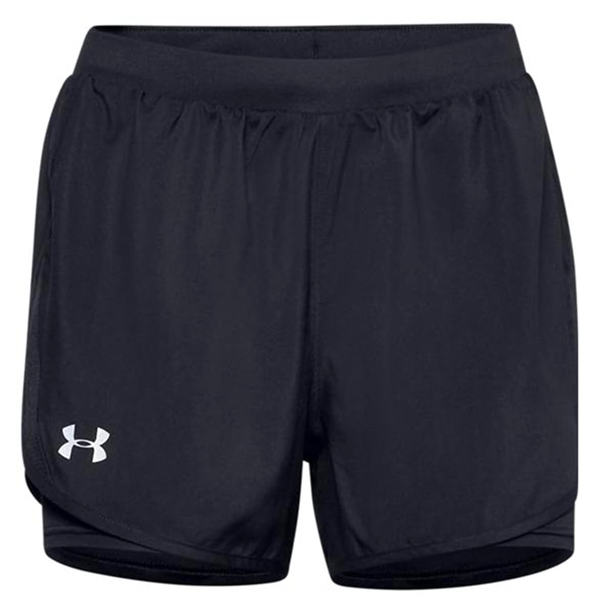 Under Armour Women's Fly by 2.0 2-in-1 Shorts, Black (001)/Reflective, Medium