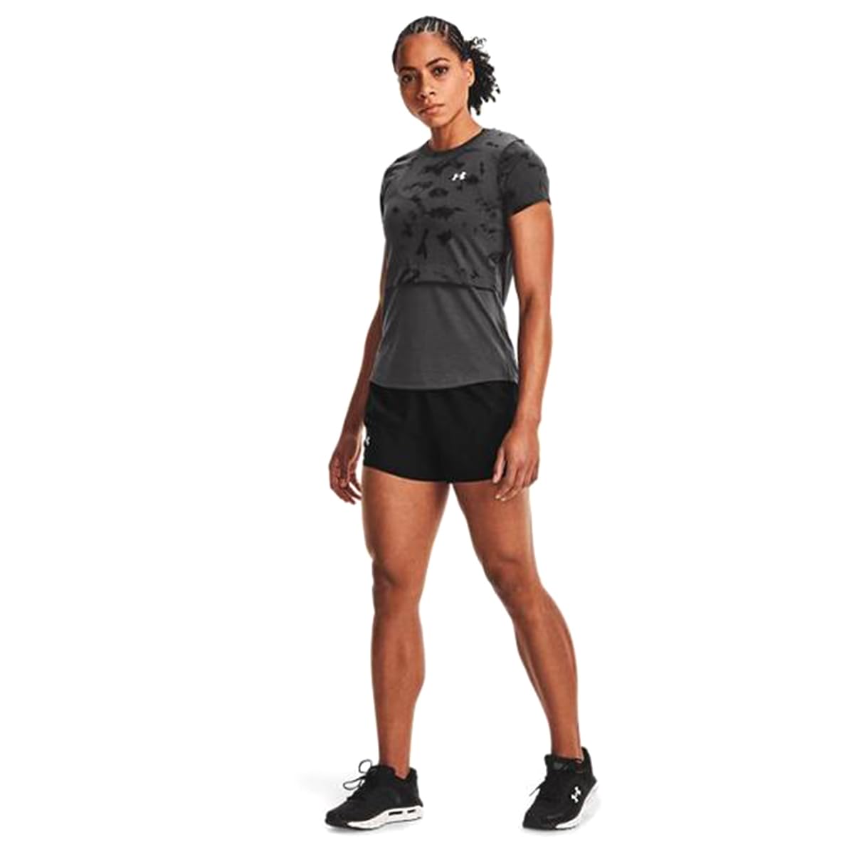 Under Armour Women's Fly by 2.0 2-in-1 Shorts, Black (001)/Reflective, Medium