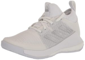 adidas women's crazyflight mid volleyball shoe, white/black/grey, 8