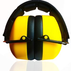 DECIBEL DEFENSE Professional Safety Ear Muffs - 37dB NRR - The HIGHEST Rated & MOST COMFORTABLE Ear Protection for Shooting & Industrial Use - PROFESSIONAL HEARING PROTECTION (SAFETY YELLOW)