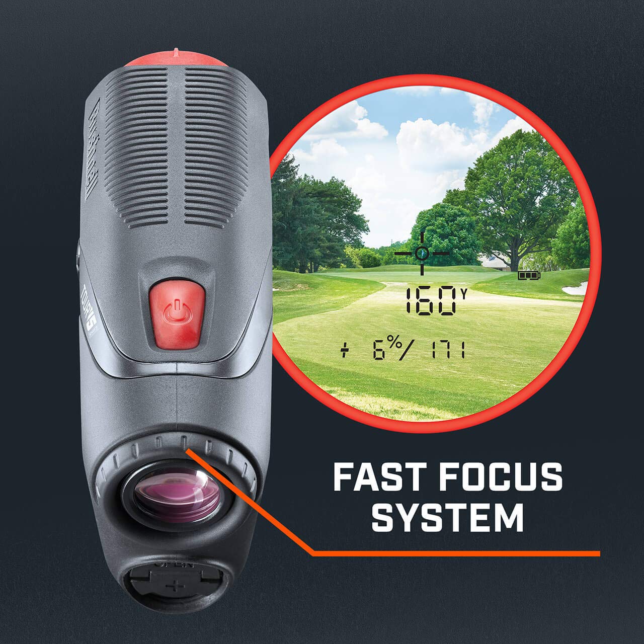 Bushnell Tour V5 (Standard) Golf Laser Rangefinder Patriot Pack PlayBetter Bundle | with Carrying Case, Divot Tool, PlayBetter Microfiber Towel and Two Batteries | Pinseeker Jolt, 6X Mag | 201901P