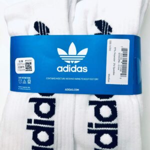 Adidas Men's Athletic Sport Moisture Wicking Cushioned Crew Socks 6-Pack/ 6-Pair (Shoe Size 6-12) (White/Black)