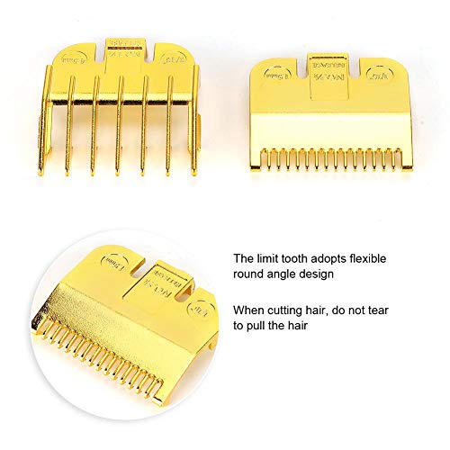 Universal Clipper Comb Attachment for, Professional Cutting Guide 1.5MM+4.5MM(electroplated plastics gold)