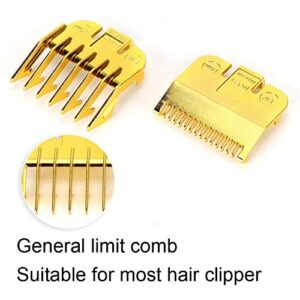 Universal Clipper Comb Attachment for, Professional Cutting Guide 1.5MM+4.5MM(electroplated plastics gold)