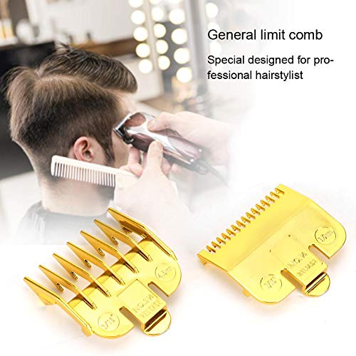 Universal Clipper Comb Attachment for, Professional Cutting Guide 1.5MM+4.5MM(electroplated plastics gold)