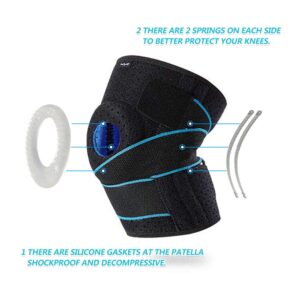 DOUFURT Knee Brace for Women & Men, Knee Braces for Knee Pain Meniscus Tear, Relief Arthritis Pain, ACL, MCL, Plus Size Knee Brace with Side Stabilizers, Compression Knee Support Adjustable for Gym Running Working Out