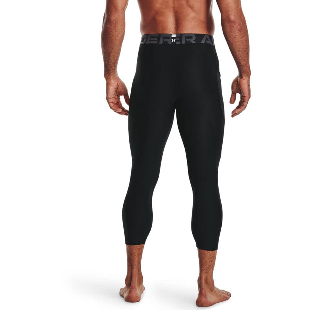 Under Armour Men's Armour HeatGear 3/4 Leggings , Black (001)/Pitch Gray, Large