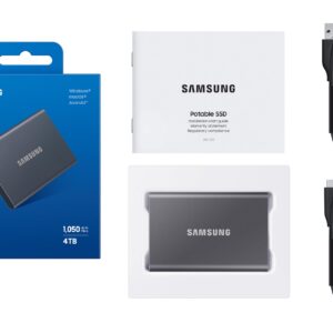 SAMSUNG T7 Portable SSD, 2TB External Solid State Drive, Speeds Up to 1,050MB/s, USB 3.2 Gen 2, Reliable Storage for Gaming, Students, Professionals, MU-PC2T0T/AM, Gray