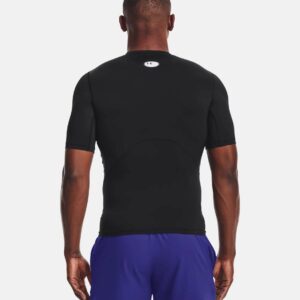 Under Armour Men's Armour HeatGear Compression Short-Sleeve T-Shirt , Black (001)/White, Large