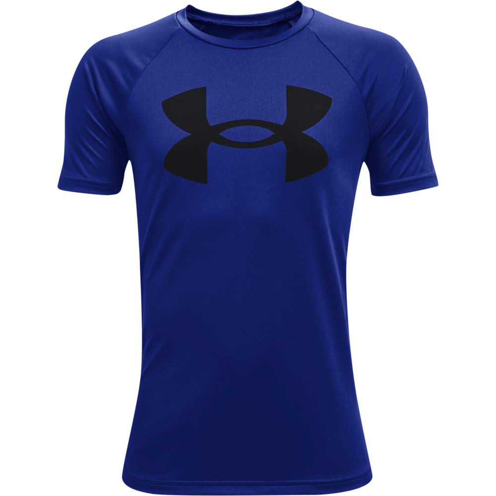 Under Armour Boys Tech Big Logo Short Sleeve T-Shirt , Royal Blue (400)/Black , X-Large