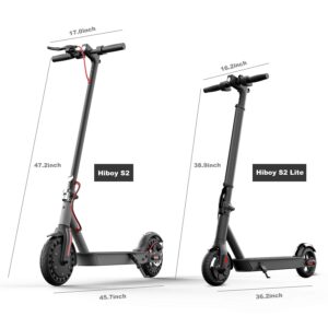 Hiboy S2 Lite Electric Scooter - 6.5" Solid Tires - Up to 10.6 Miles Long-Range & 13 MPH Portable Folding Commuting Scooter for Teens/Adults (Black)