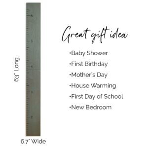 Headwaters Studio Wood Growth Chart for Wall - Growth Chart Wood Growth Chart for Kids Wooden Ruler Growth Chart Child Height Wall Chart Grow Chart for Wall Kids Wall Ruler Height Chart-Modern Gray