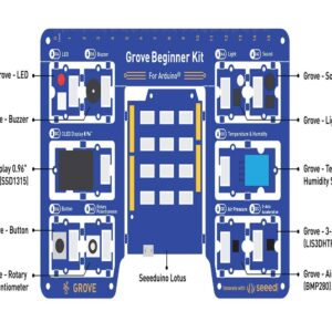 seeed studio Grove Beginner Kit for Arduino, Arduino Starter Kit All-in-one for STEAM Teaching, Arduino UNO Compatible Board with 10 Sensors and 12 Projects with Free Course.