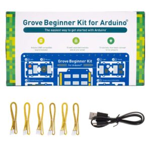 seeed studio Grove Beginner Kit for Arduino, Arduino Starter Kit All-in-one for STEAM Teaching, Arduino UNO Compatible Board with 10 Sensors and 12 Projects with Free Course.