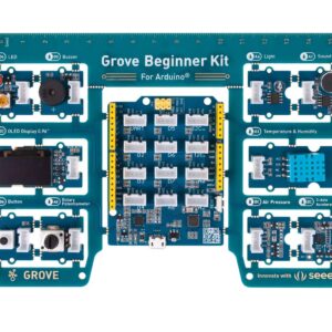 seeed studio Grove Beginner Kit for Arduino, Arduino Starter Kit All-in-one for STEAM Teaching, Arduino UNO Compatible Board with 10 Sensors and 12 Projects with Free Course.