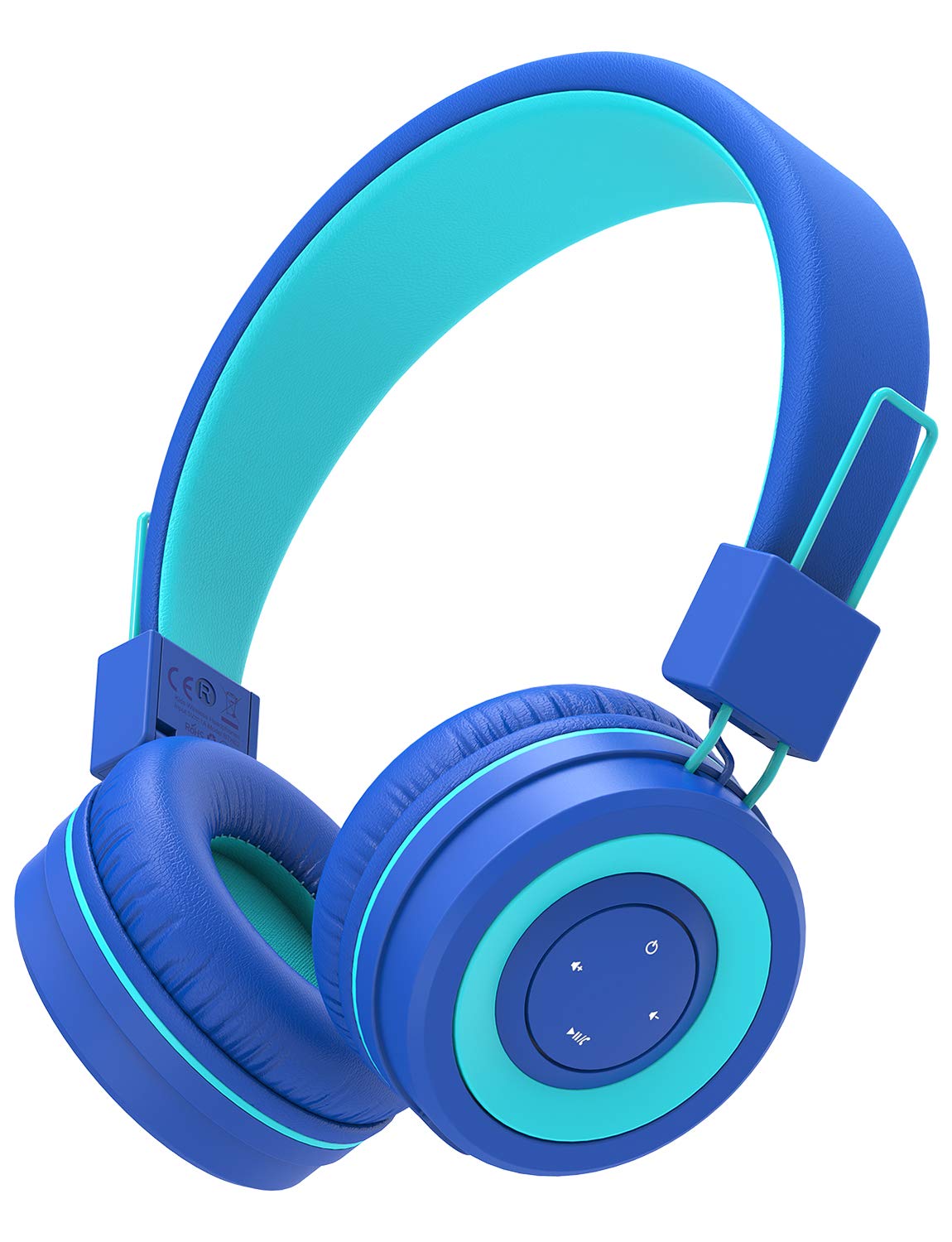 iClever Kids Bluetooth Headphones, BTH02 Kids Headphones with MIC, 22H Playtime, Bluetooth 5.0 & Stereo Sound, Foldable, Adjustable Headband, Childrens Headphones for iPad Tablet School (Blue)