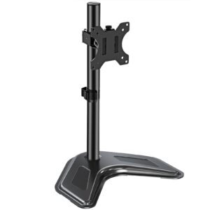 mount pro single monitor stands fits 13-32 inch/17.6 lbs screen, free standing computer monitor mount, monitor desk stand with adjustable height/tilt/swivel/rotation, vesa monitor stand 75x75 100x100