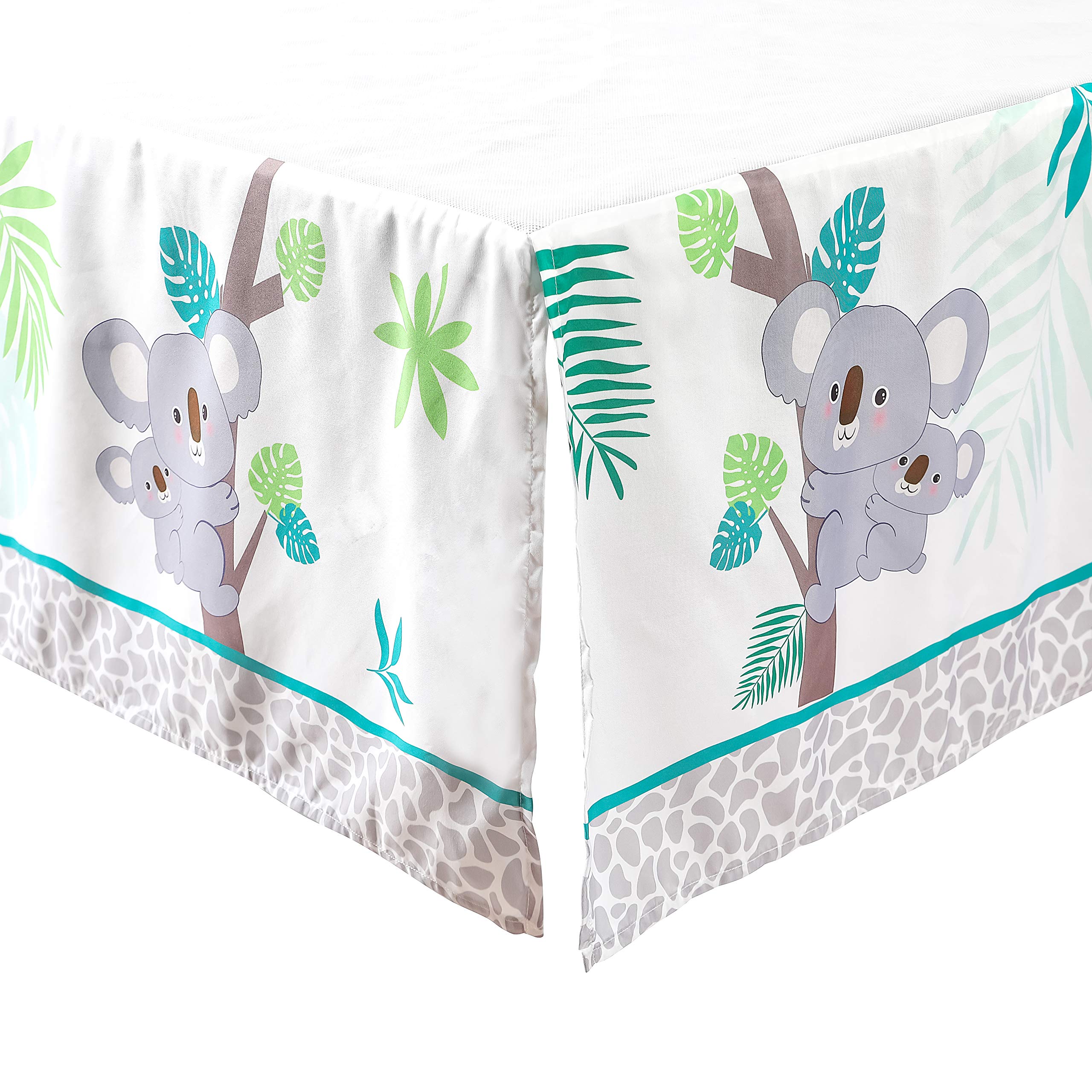 La Premura Baby Koala Nursery Crib Bedding Set, 3 Piece Standard Size Crib Set, Grey and Green, Unisex Nursey Bedding and Neutral Decor