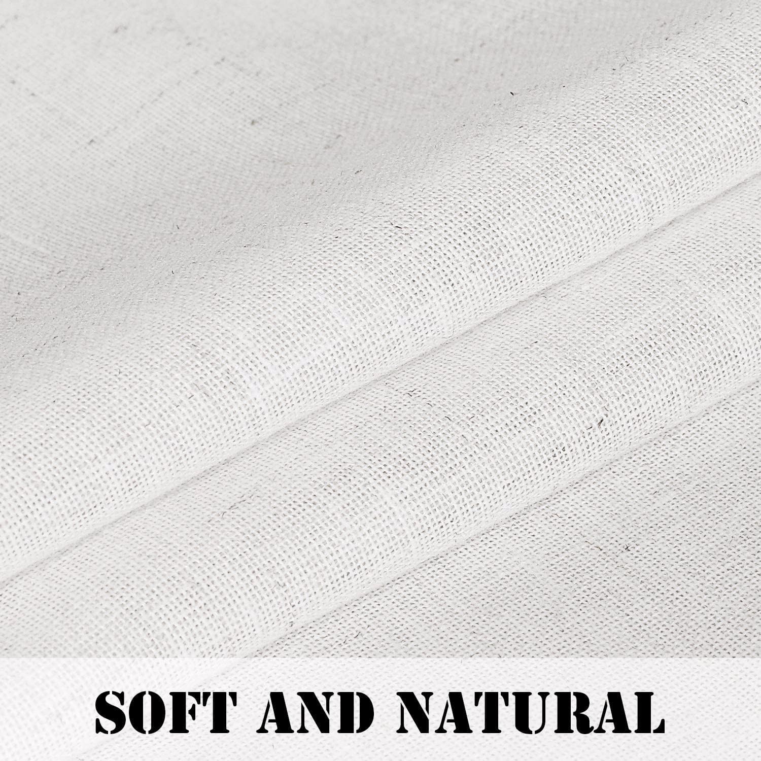 H.VERSAILTEX White Linen Curtains 108 inches Long Linen Curtains, Natural Linen Blended Curtains Tab Top Window Treatments Panels Drapes for Living Room/Bedroom Light Filtering Curtains 2 Panels