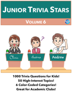 junior quiz stars - volume vi - 1000 quiz trivia game questions 50 categories