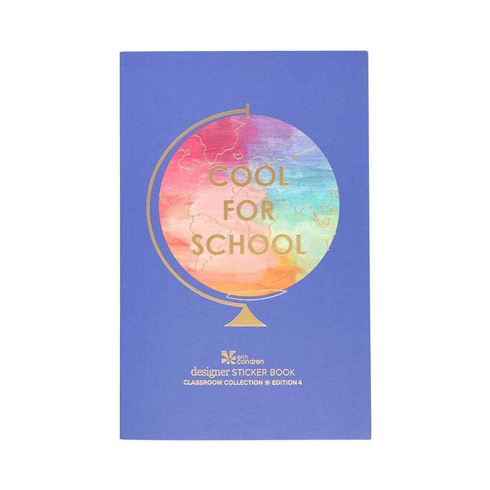 Erin Condren Designer Sticker Book - Too Cool for School, Edition 4 (694 Stickers) Decorative and Cute Stickers for Customizing Planners, Notebooks, and More