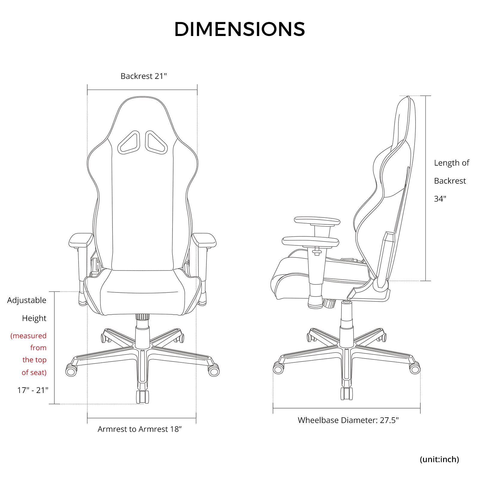 DXRacer Master Suede Racing Series Adjustable Ergonomic Computer Gaming Home Office Leather Desk Chair with Lumbar Support, Swivel Base, Wheels, and Headrest, Extra Large, Black and White